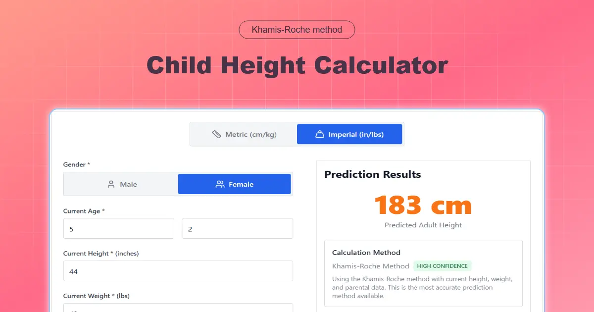 Height Percentile Calculator: CDC Growth Chart for Boys & Girls